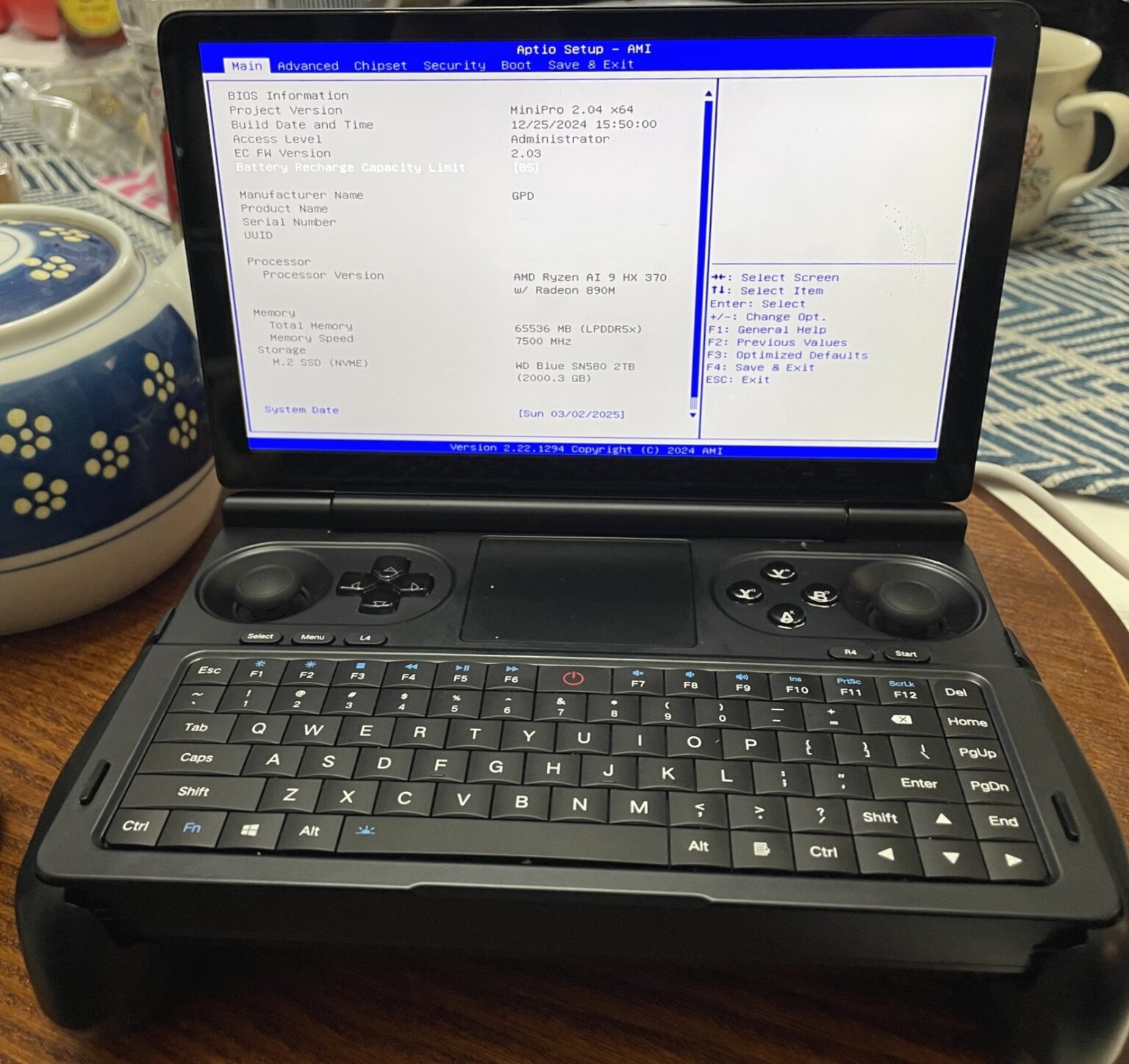 GPD WinMini(2025) 最初の設定